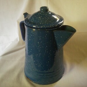 Vintage Enamelware Coffee Pot - Coffee Pot - Camping Coffee Pot ...