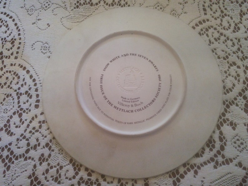 Beautiful Snow White and the Seven Dwarf Plate Large Painted - Etsy