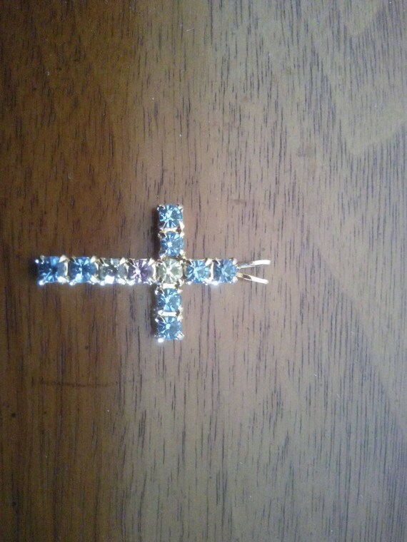 Beautiful Vintage Rhinestone Cross Necklace Without C… - Gem