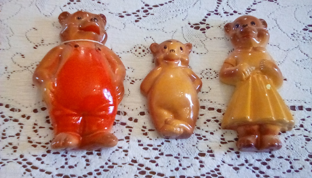 Vintage Three Bears - Plaster Three Bears Wall Hangings - Three Bears ...