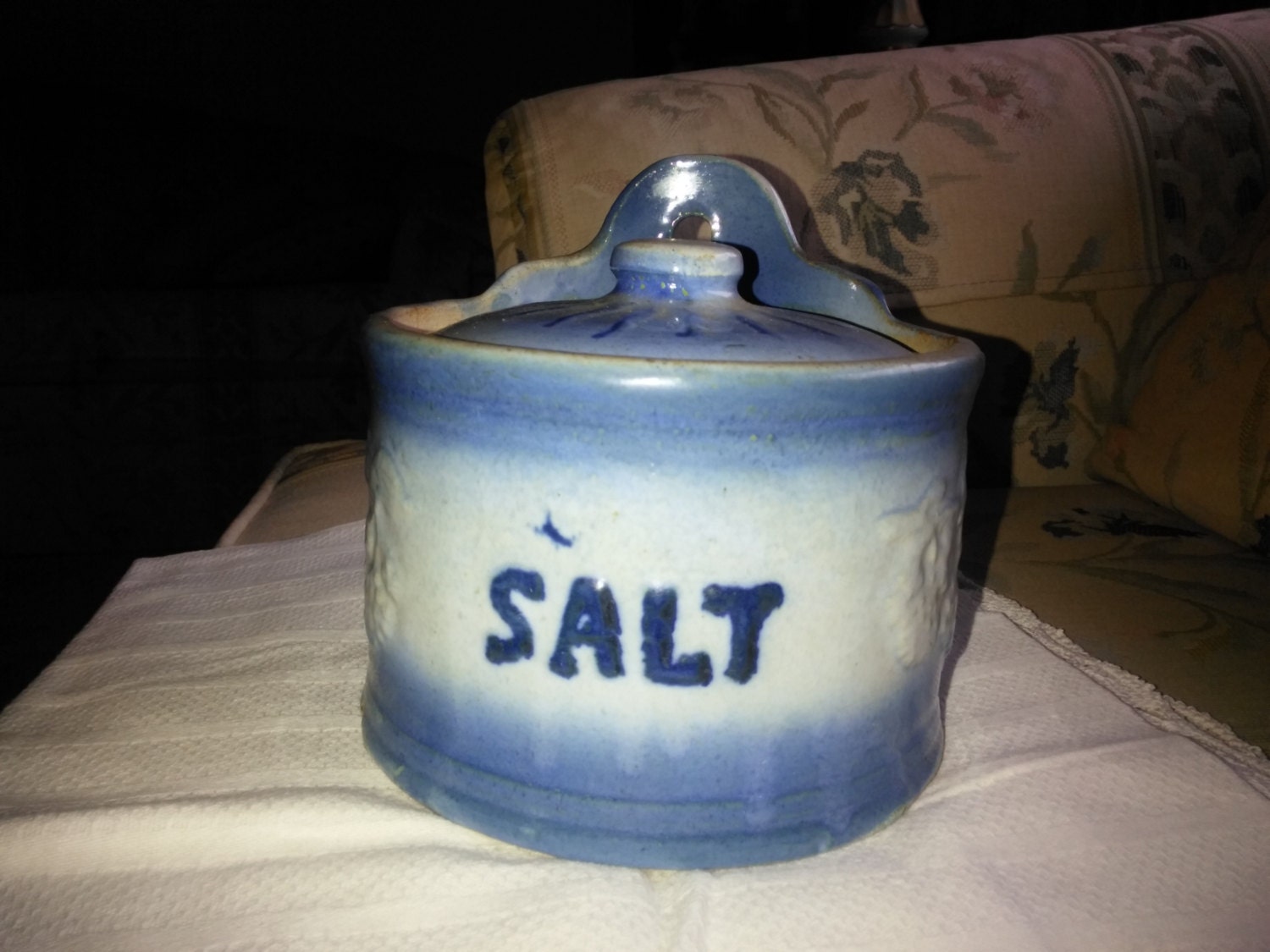 Antique Stoneware Salt Box Salt Box Vintage Stoneware - Etsy
