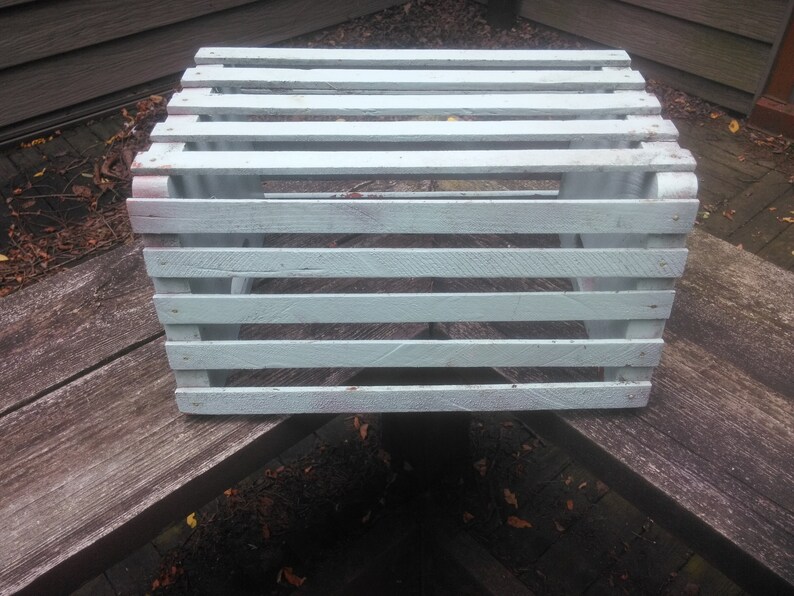 Vintage Wood Slat Crate Vintage Wood Storage Crate Blue - Etsy
