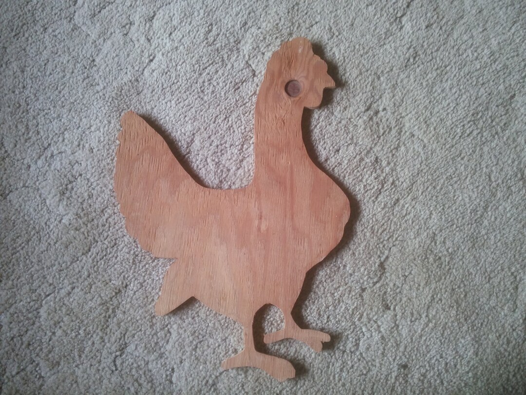 Vintage Wood Cut Out Chicken - Chicken Decor - Rooster Decor - Wood ...
