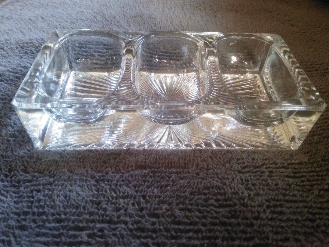Vintage Glass Paperclip Holder Paperweight - Paperweight - Heavy Clear ...