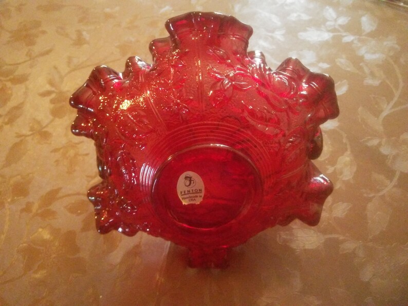 Vintage Fenton Ruby Red Basket Vintage Red Ruffled Edge | Etsy