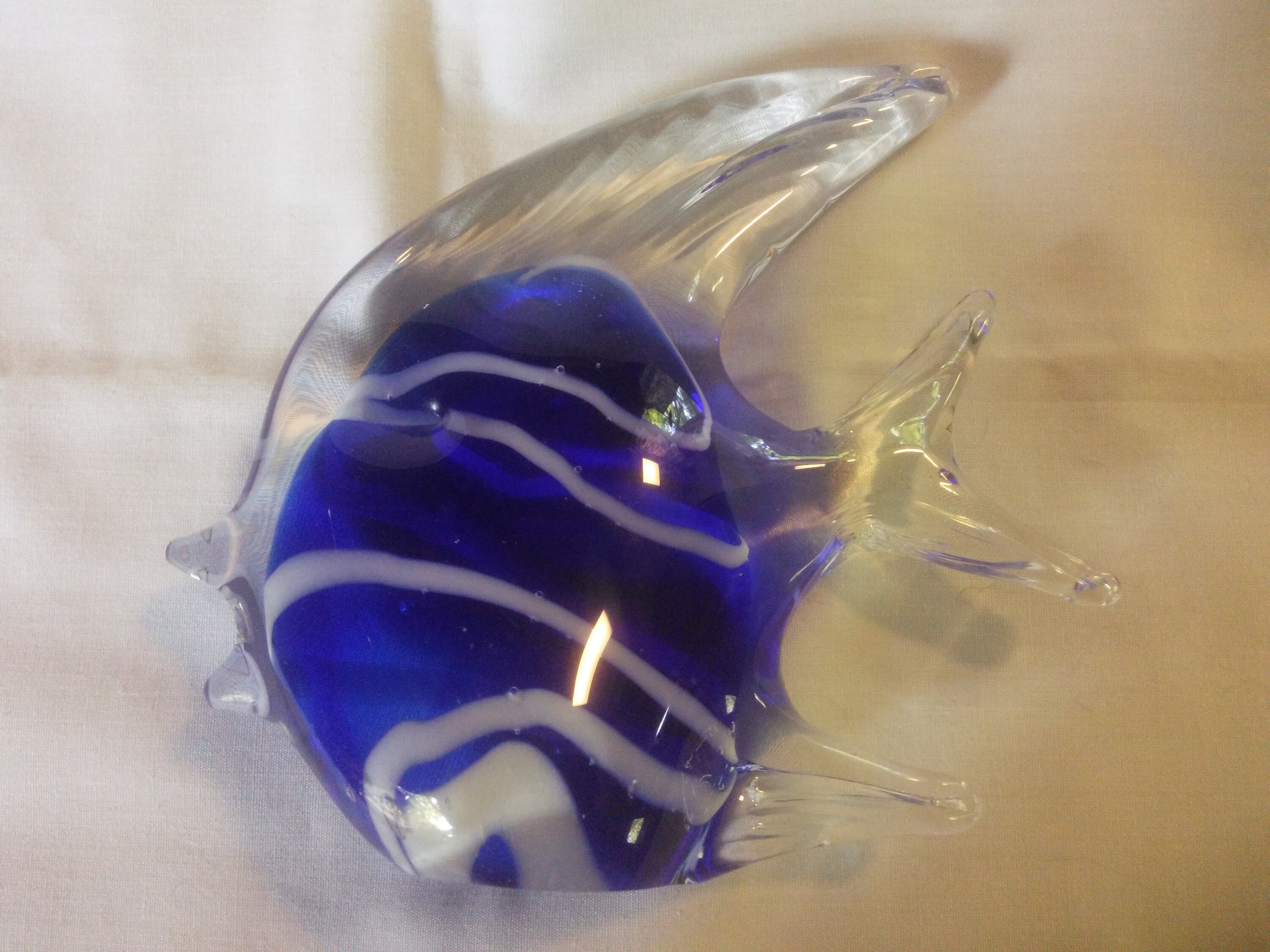 Vintage Fish Paperweight Blue and White Fish Paperweight | Etsy