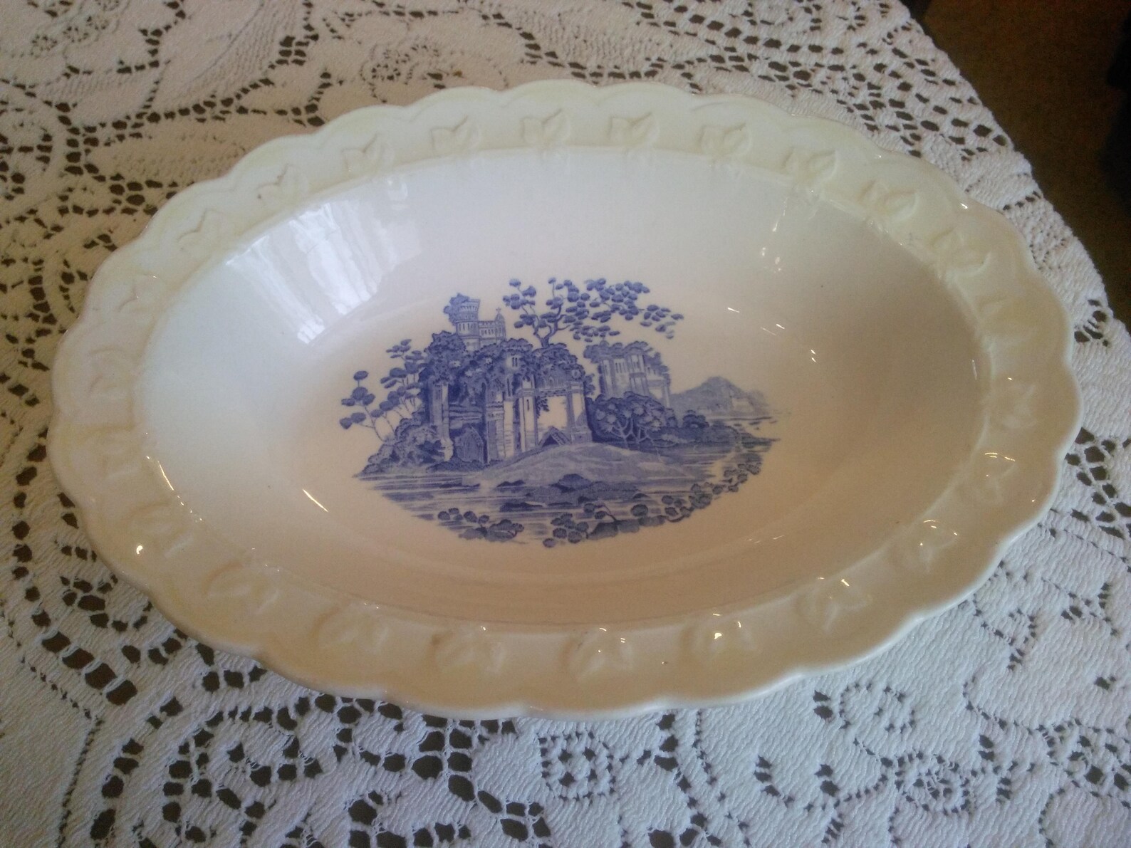 Transferware Vegetable Dish Blue and White Transferware | Etsy