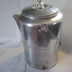 Vintage Aluminum Coffee Pot - Percolator Coffee Pot - Camping Coffee ...