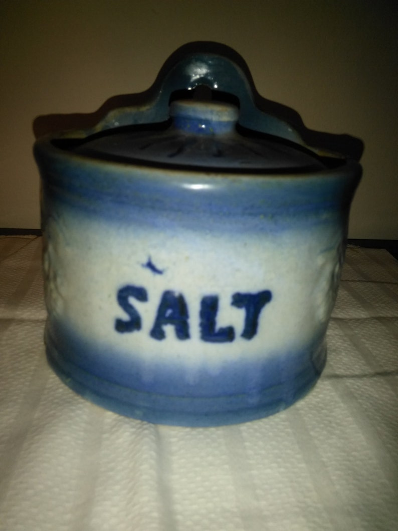 Antique Stoneware Salt Box - Salt Box - Vintage Stoneware - Farmhouse ...