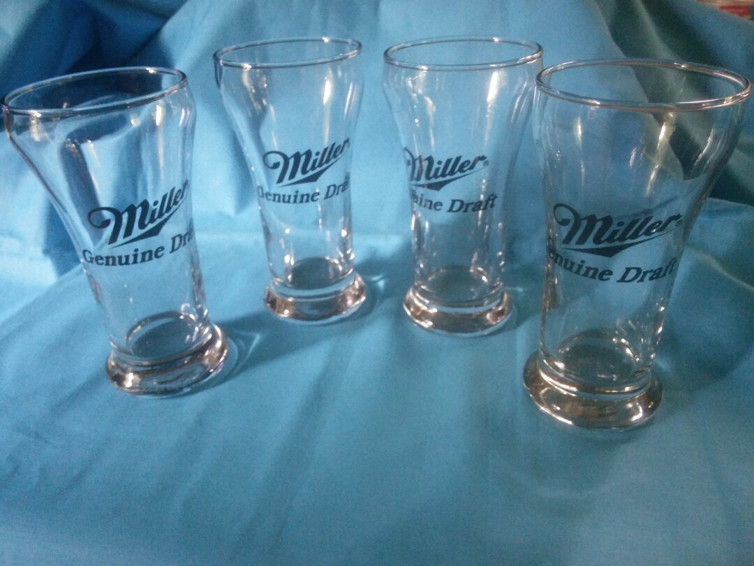 Vintage Miller Glasses - Set of Four Miller Genuine Draft Beer Glasses ...