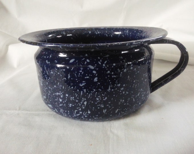 Vintage Enamelware Chamber Pot - Vintage Enamelware - Blue Enamelware ...