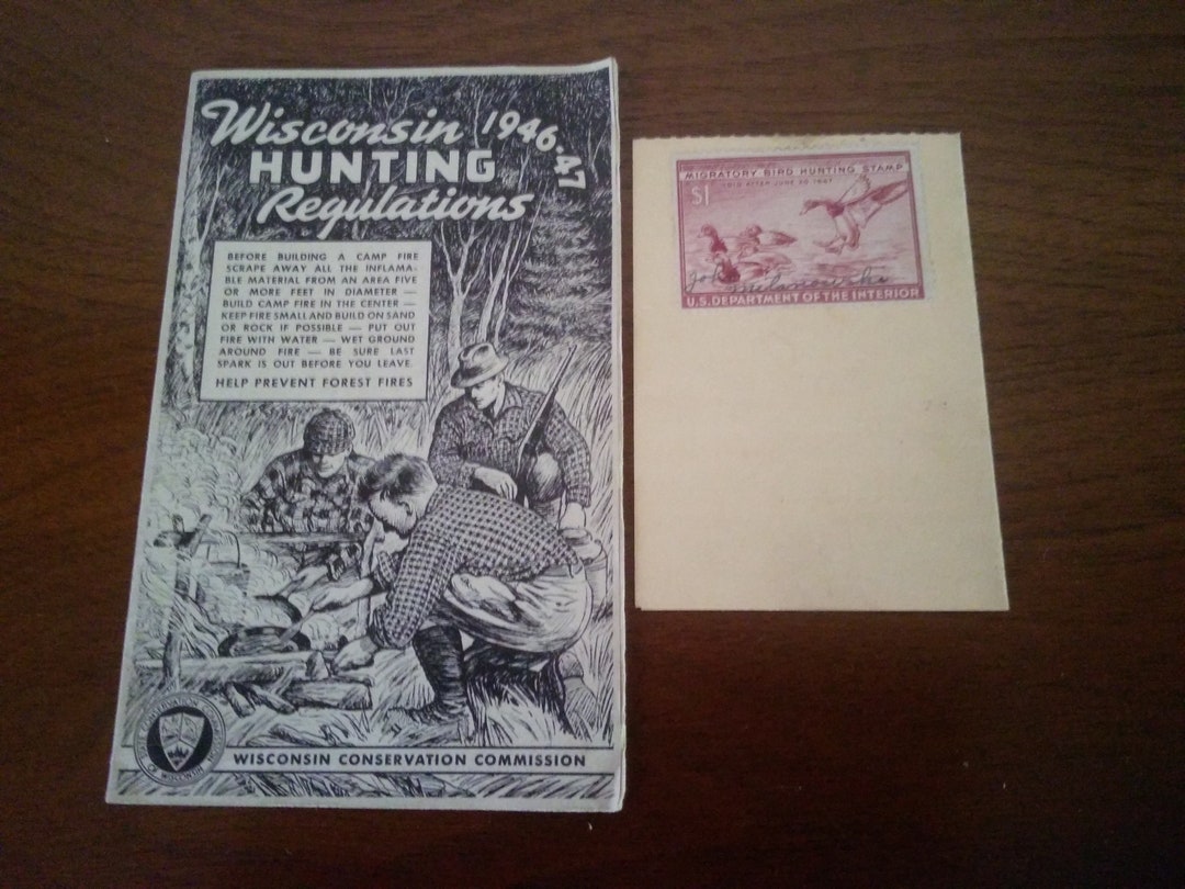 Vintage Hunting License With Duck Stamp - 1946 Hunting License - Duck ...