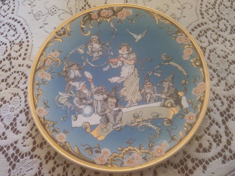 Beautiful Snow White and the Seven Dwarf Plate Large Painted | Etsy