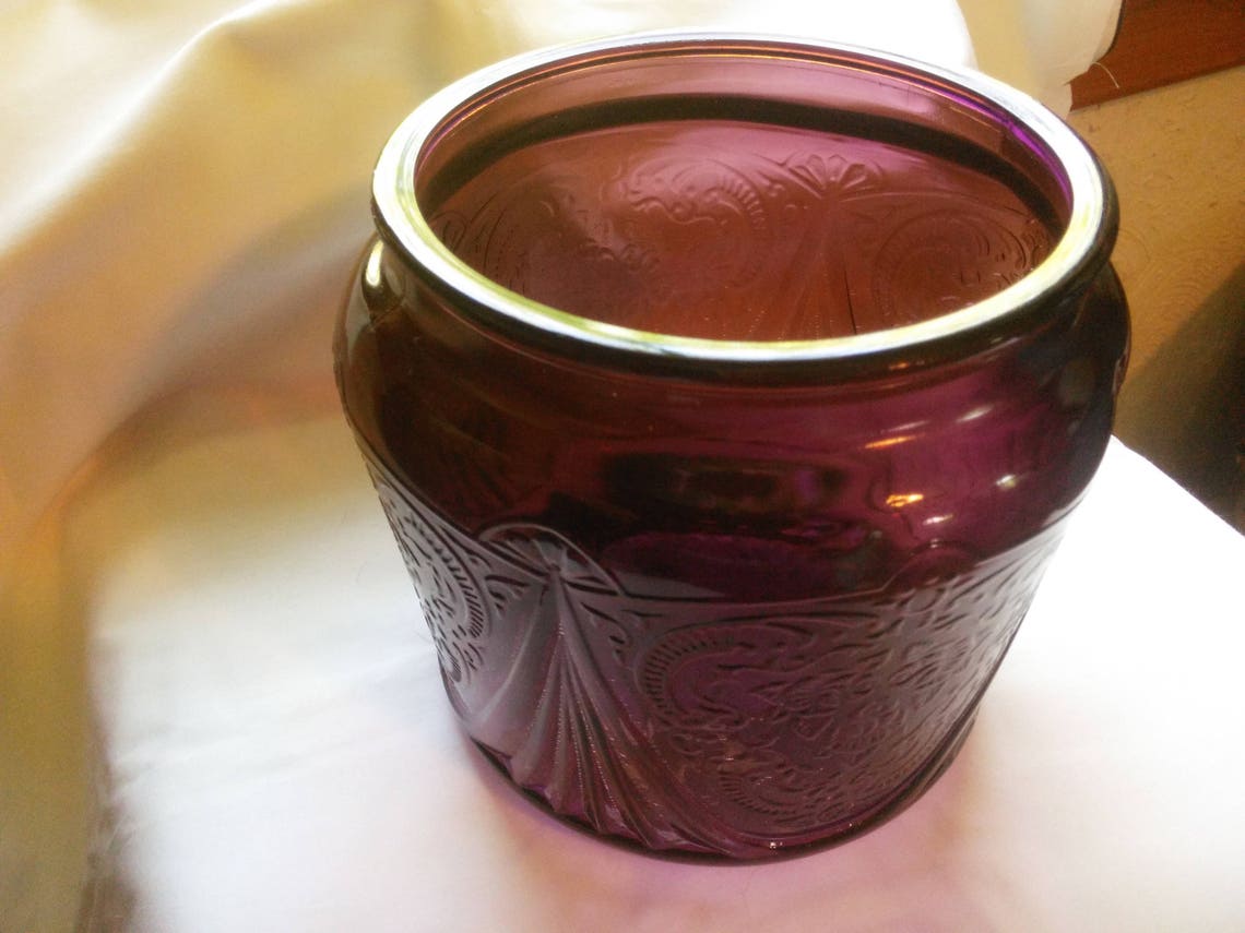 Beautiful Vintage Amethyst Royal Lace Depression Glass Hot Toddy Jar or ...
