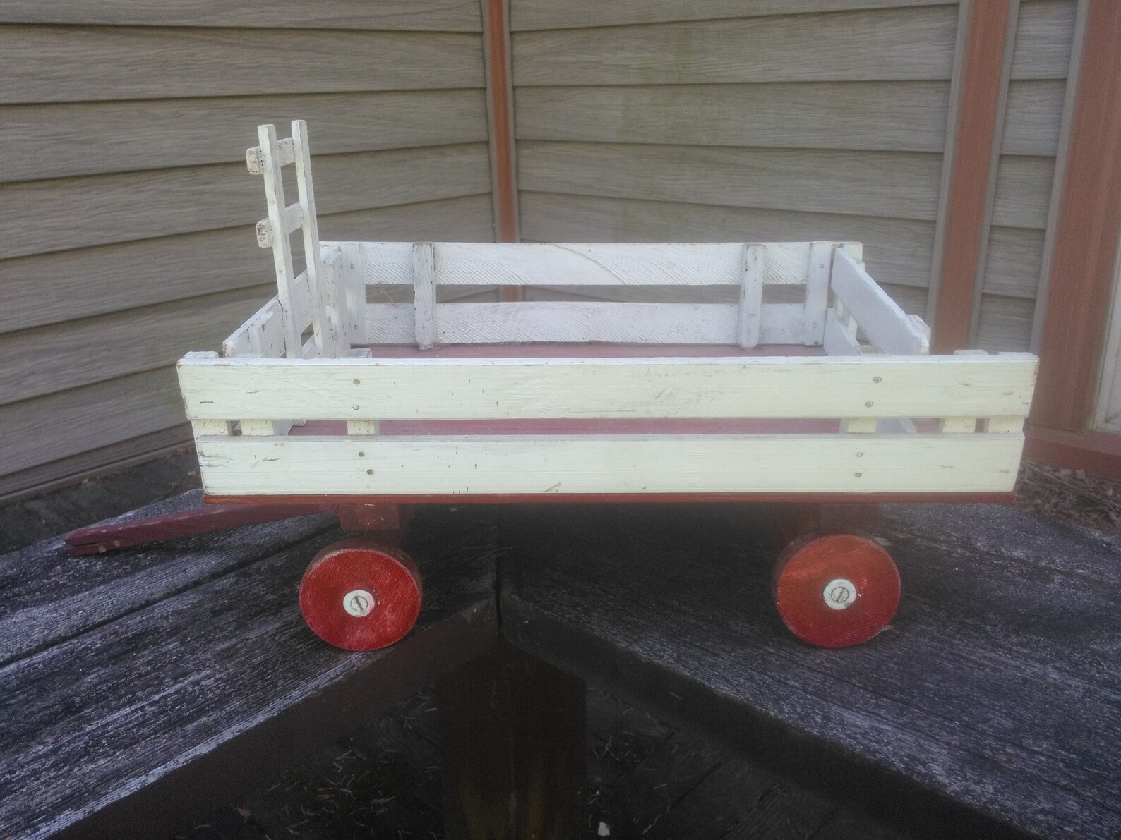 Vintage Red Wagon Small Wagon Red Wagon Wagon With Wood - Etsy