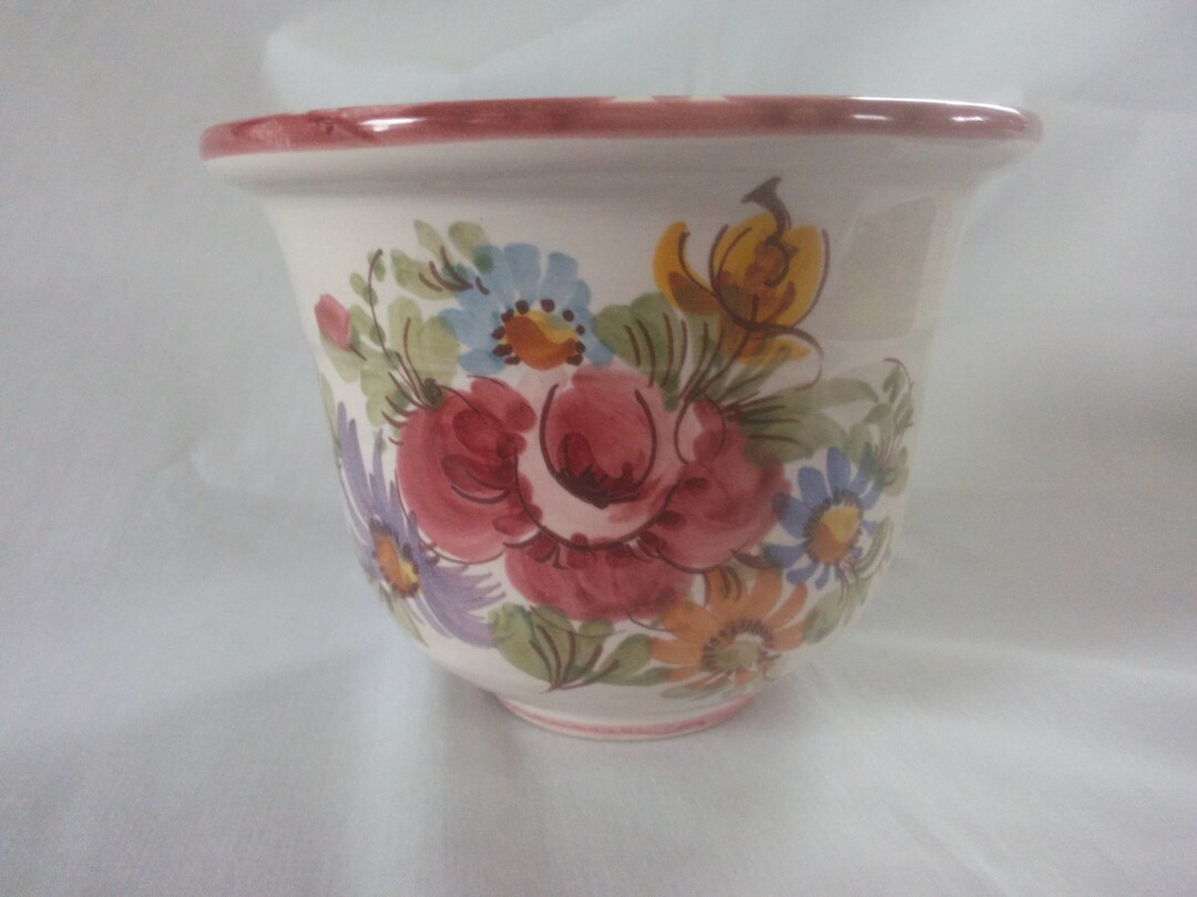 Vintage Pottery Flower Pot - Vintage Garden Decor - Vintage Planter ...