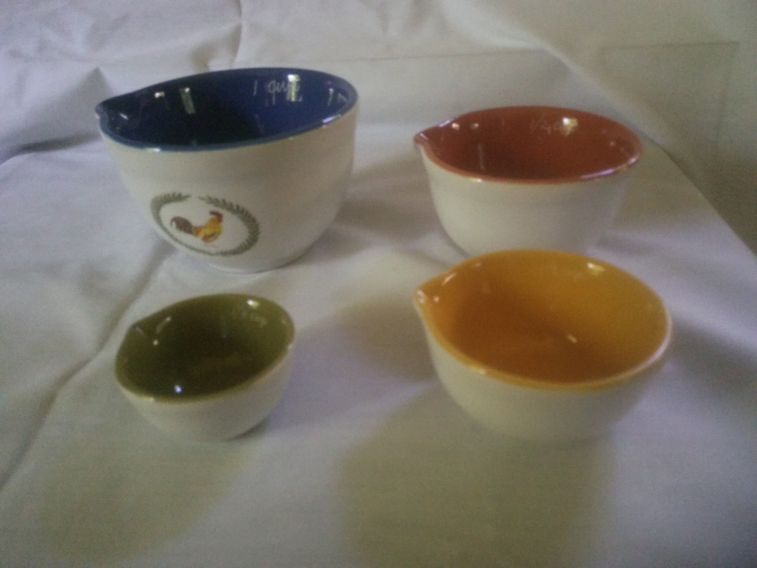 Vintage Rooster Nesting Measuring Bowls - Vintage Measuring Bowls ...