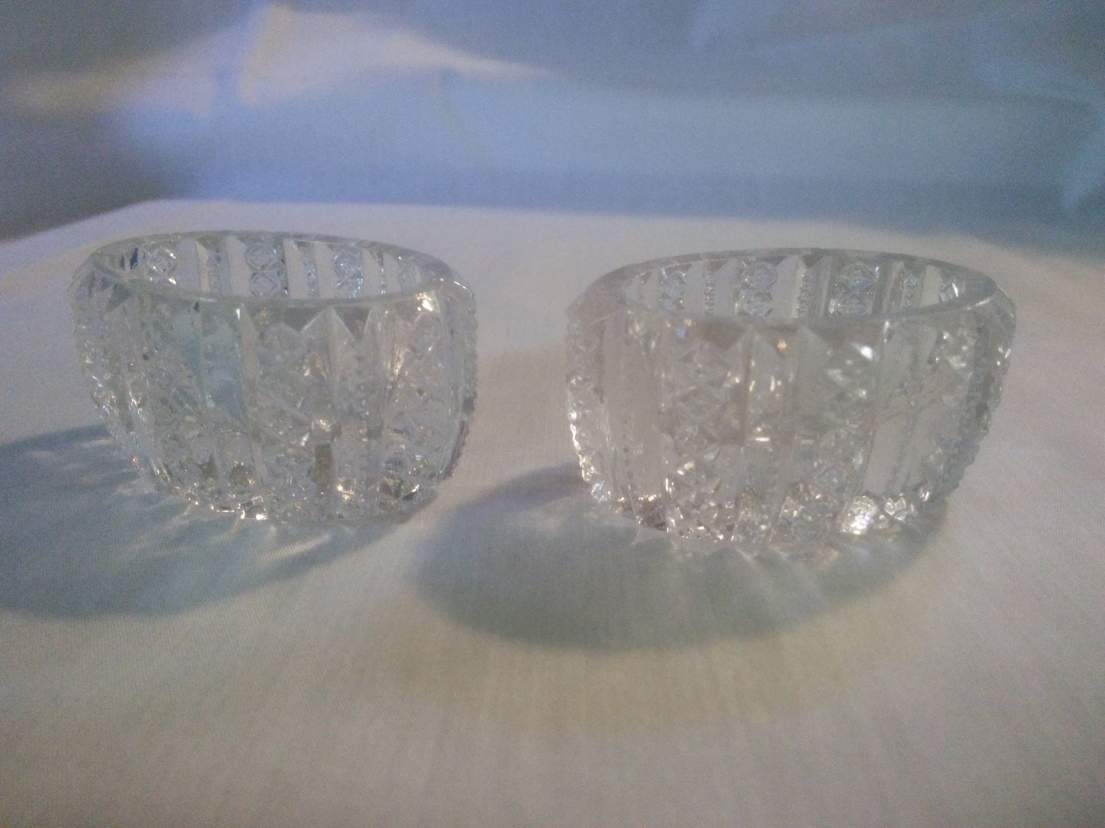 Vintage Pair of Clear Cut Glass Salt Cellars Glass Salt | Etsy