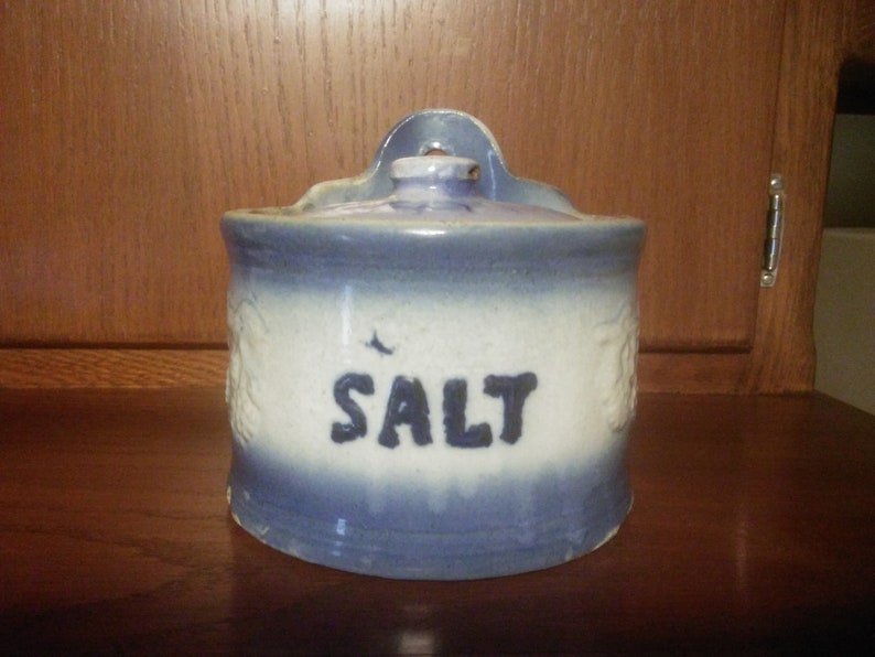 Antique Stoneware Salt Box Salt Box Vintage Stoneware - Etsy