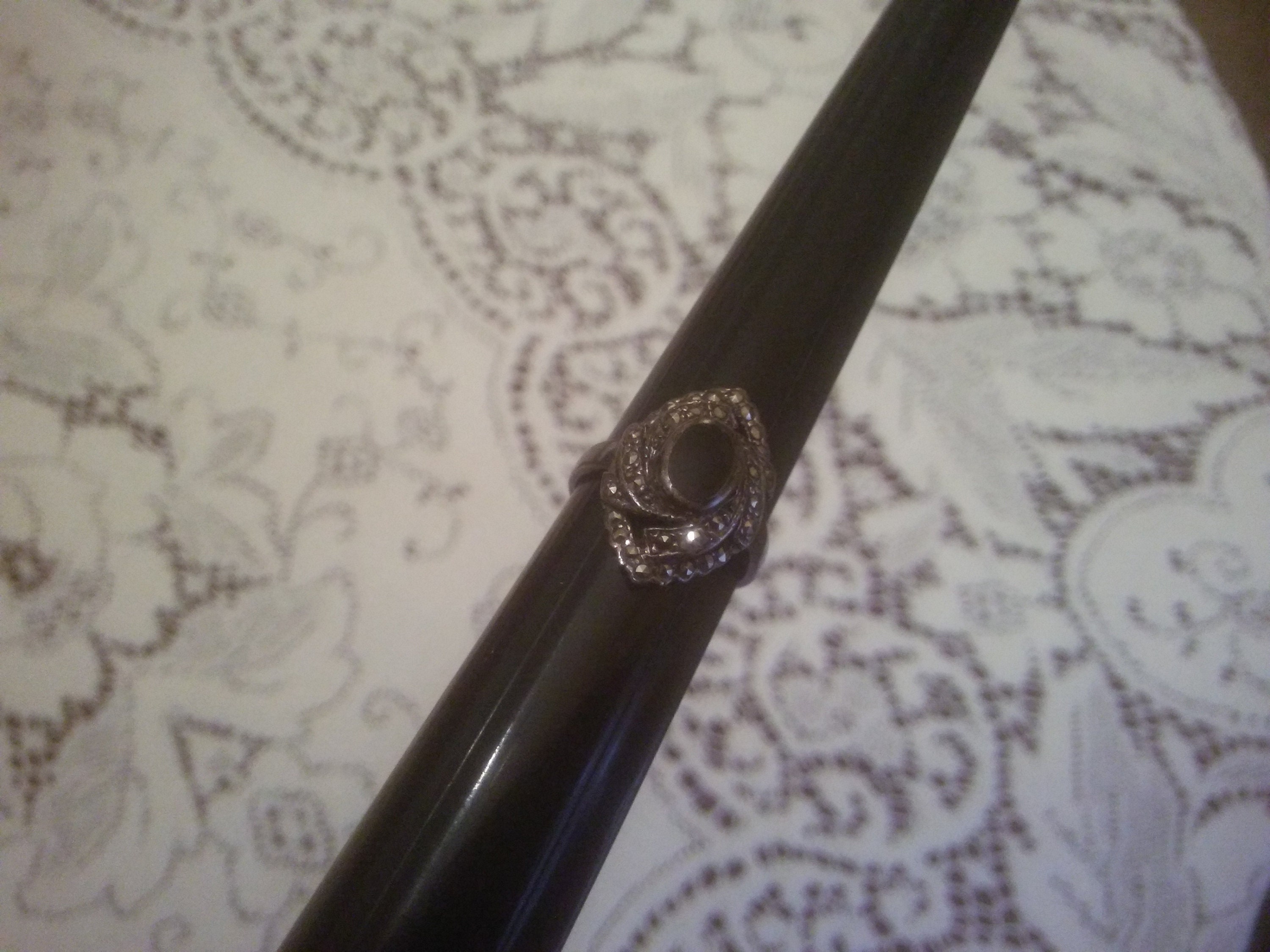 Vintage Back Onyx and Marquesite Ring - Vintage Ring - Vintage Jewelry ...