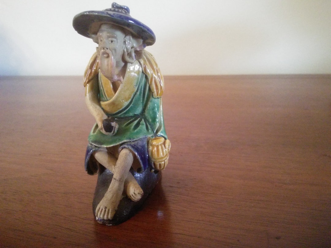 Vintage Mud Man Figurine - Statue - Figurine - Sitting Mud Man - Mud ...