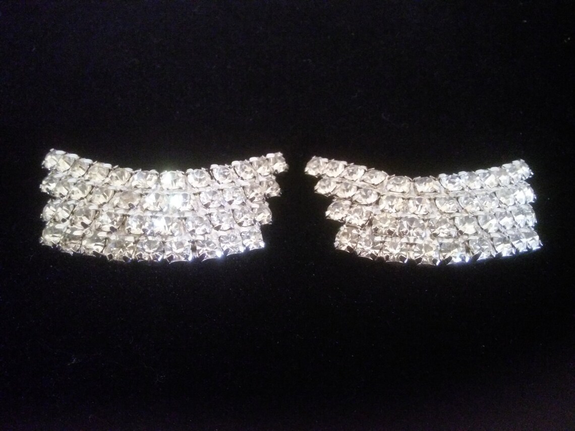 Vintage Rhinestone Shoe Clips Shoe Clips Rhinestone - Etsy