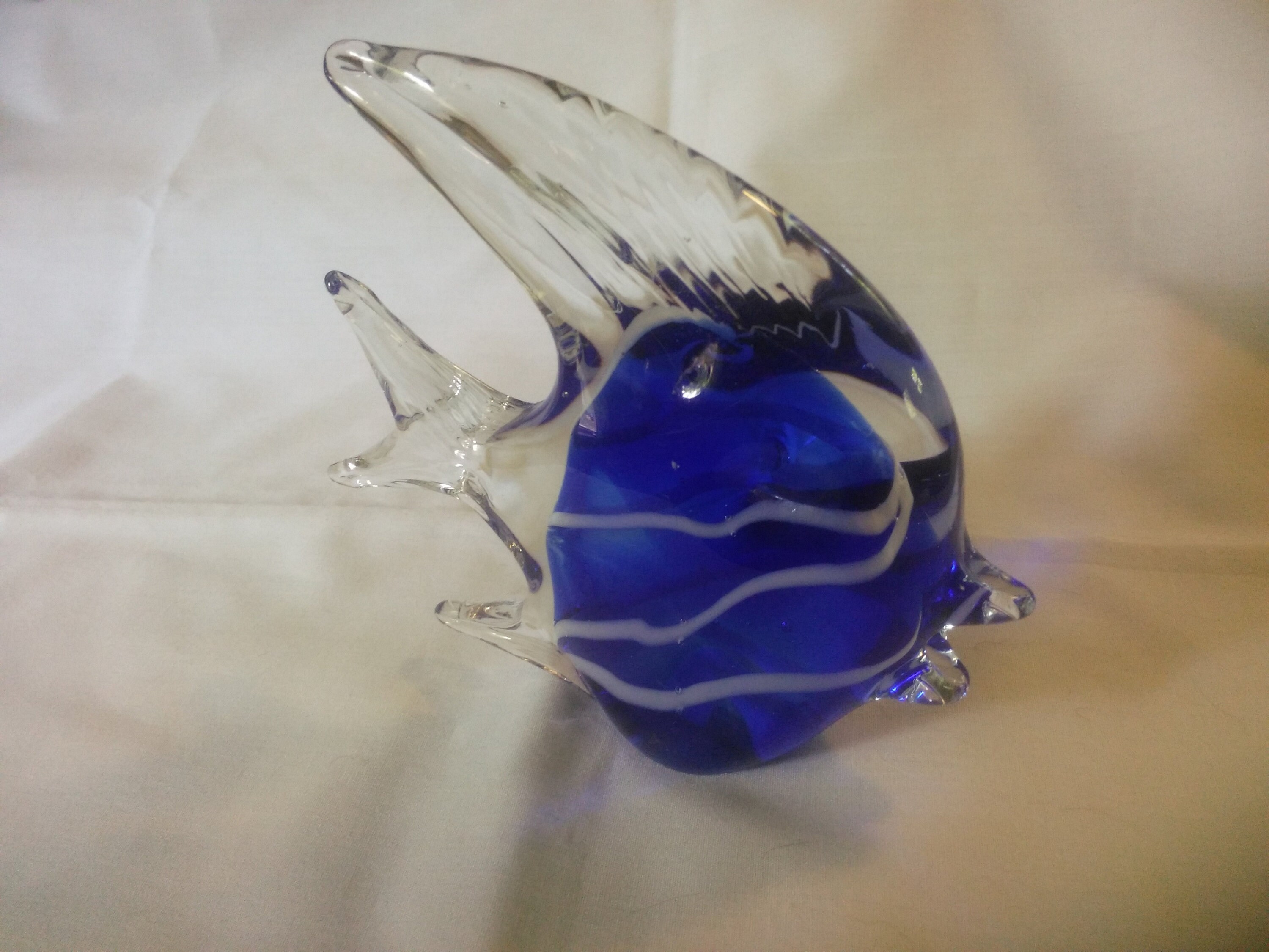 Vintage Fish Paperweight Blue and White Fish Paperweight | Etsy