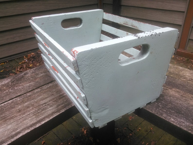 Vintage Wood Slat Crate Vintage Wood Storage Crate Blue - Etsy