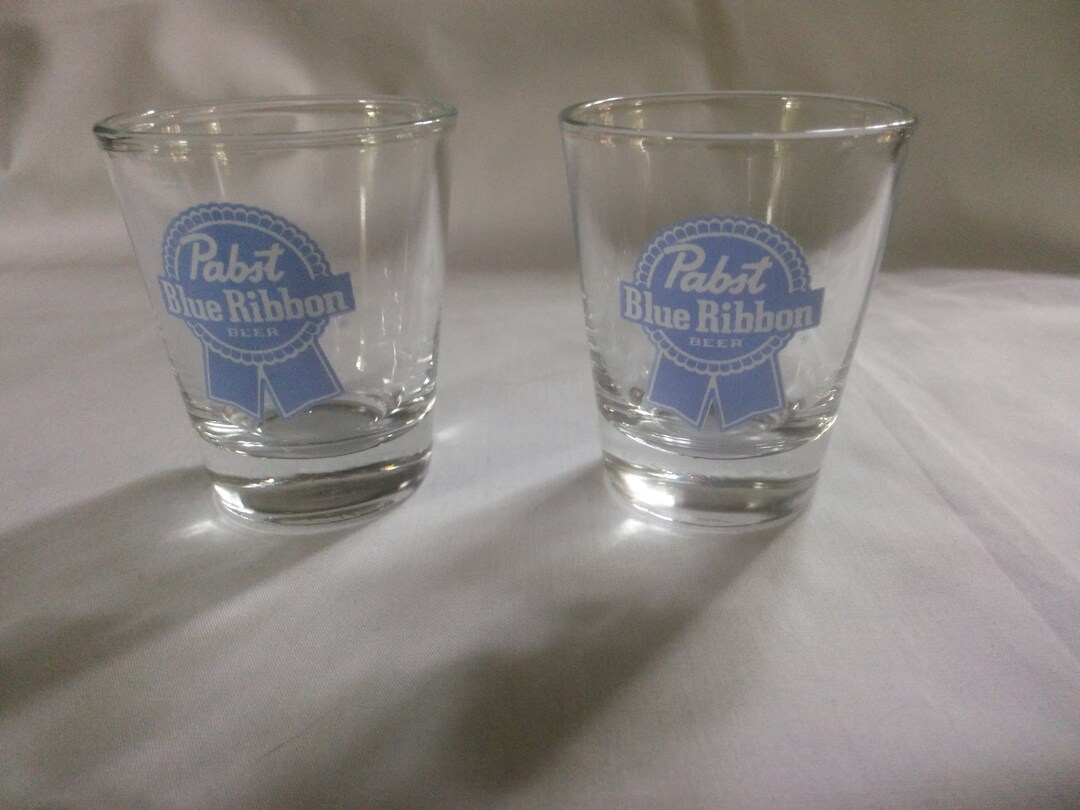 Vintage Pabst Blue Ribbon Shot Glasses Shot Glasses Set of Two Shot ...