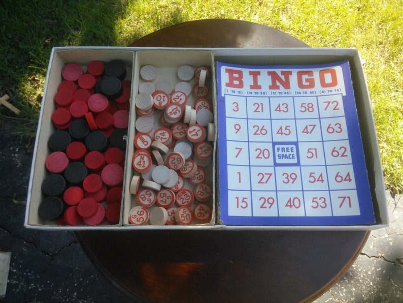 Vintage Bingo Game With Wood Bingo Numbers Bingo Bingo | Etsy