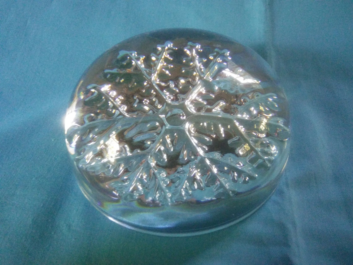 Vintage Snowflake Paperweight Cristal France Paperweight - Etsy