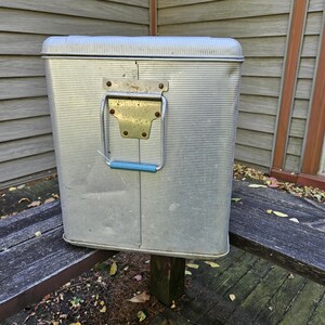 Vintage Metal Cooler - Cooler - Vintage Camping - Ice Chest - Picnic ...