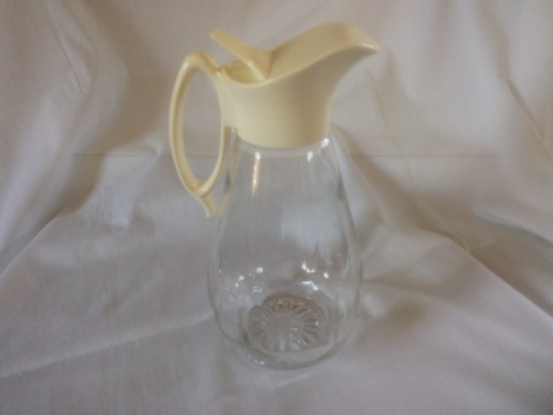 Vintage Clear Glass Syrup Pitcher Family Size Syrup Pitcher - Etsy