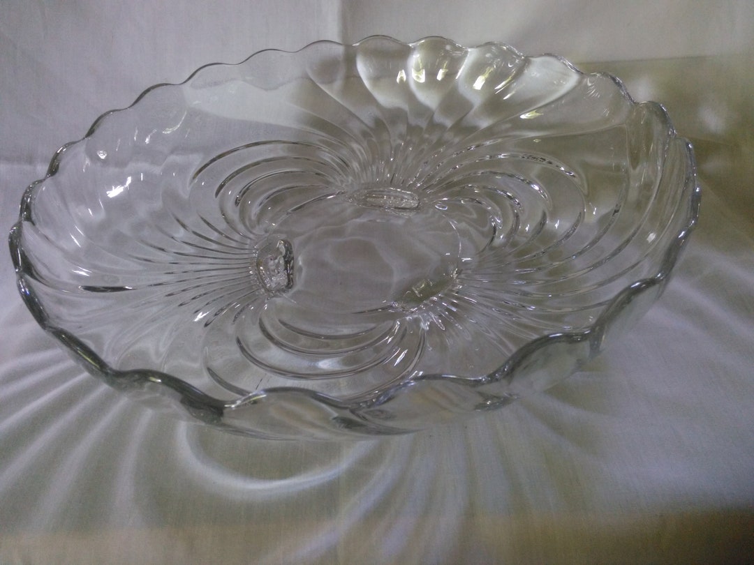 Beautiful Vintage Clear Cambridge Caprice Footed Bowl - Serving Bowl ...