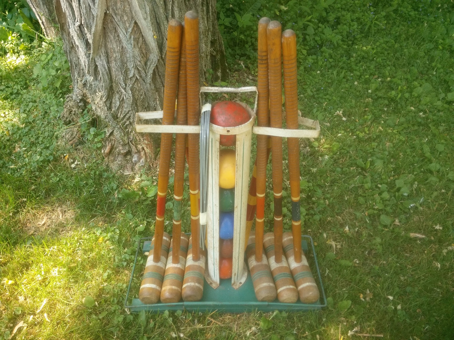 Vintage Six Player Wood Croquet Set With Stand Garden - Etsy