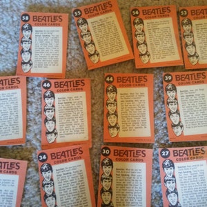 Vintage Beatles Trading Cards - Beatles Memorabilia - Trading Cards ...