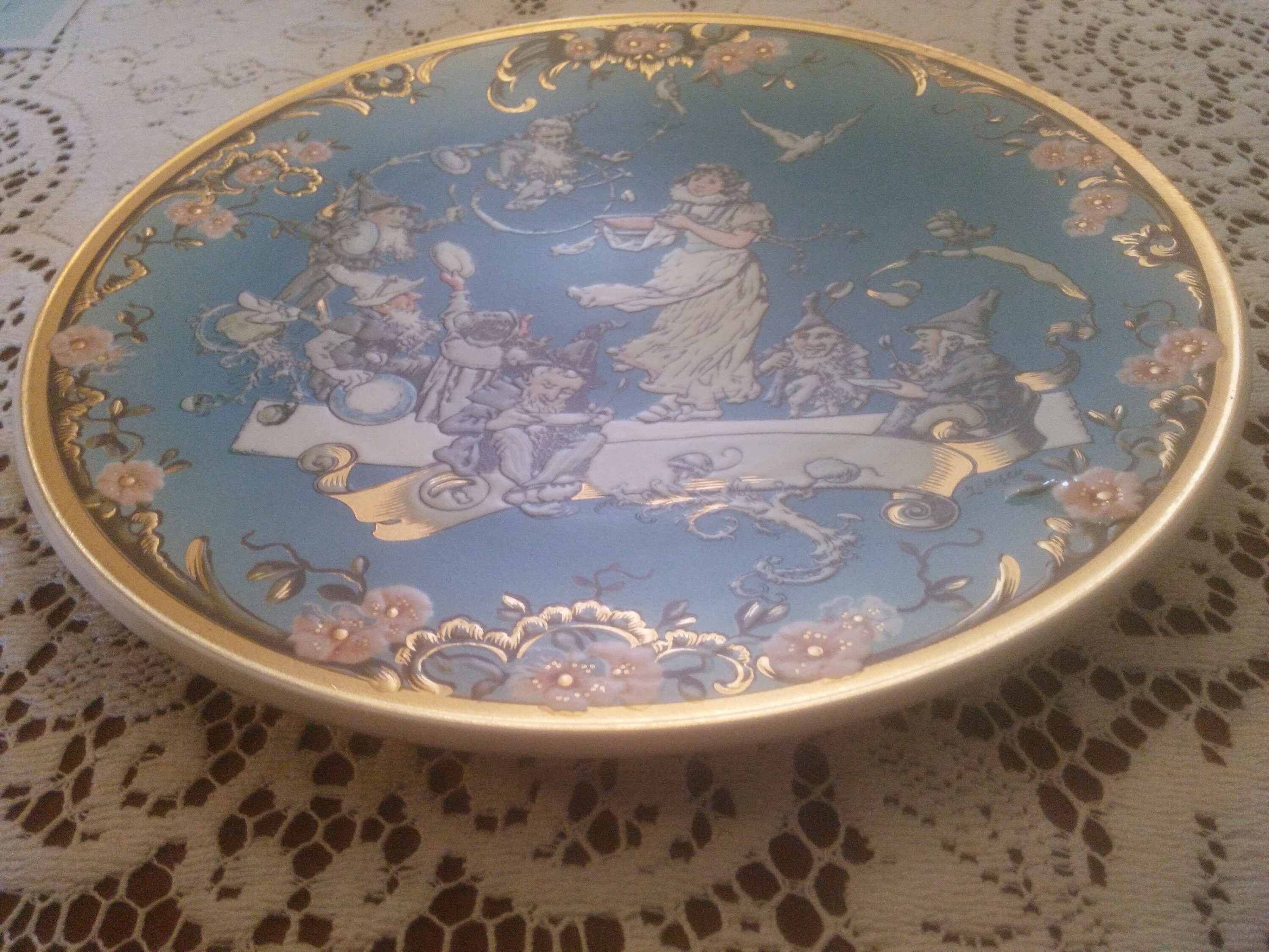 Beautiful Snow White and the Seven Dwarf Plate Large Painted | Etsy