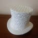 Vintage Milk Glass Hat - White Milk Glass Top Hat - Milk Glass Flower ...