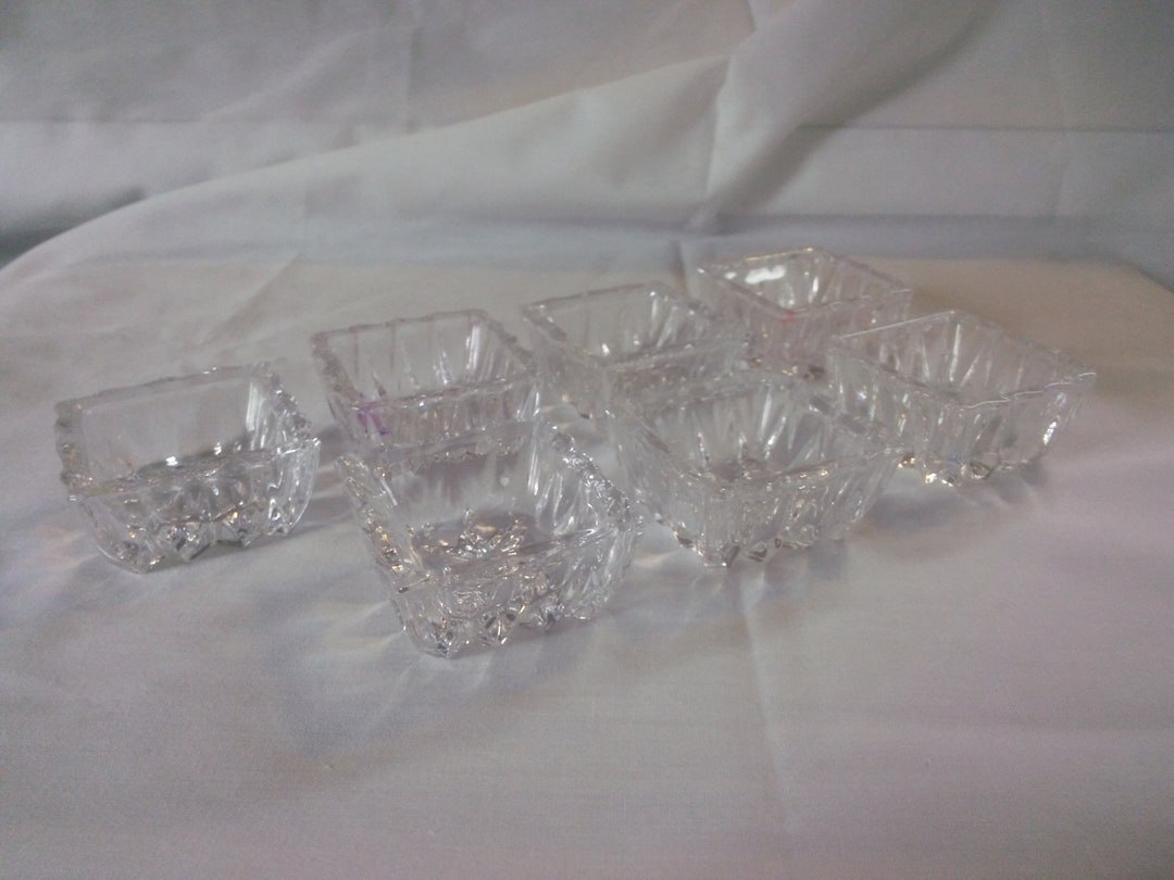 Vintage Set of Seven Salt Cellars - Glass Salt Cellars - Salts - Salt ...