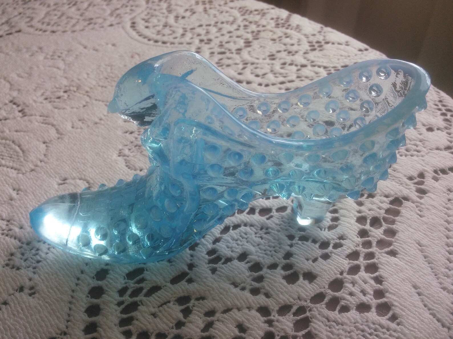 Vintage Fenton Blue Opalescent Shoe Fenton Shoe Opelescent - Etsy