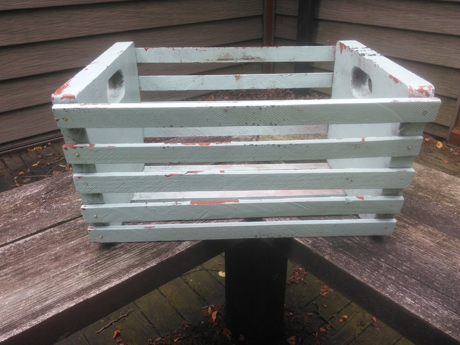 Vintage Wood Slat Crate Vintage Wood Storage Crate Blue - Etsy