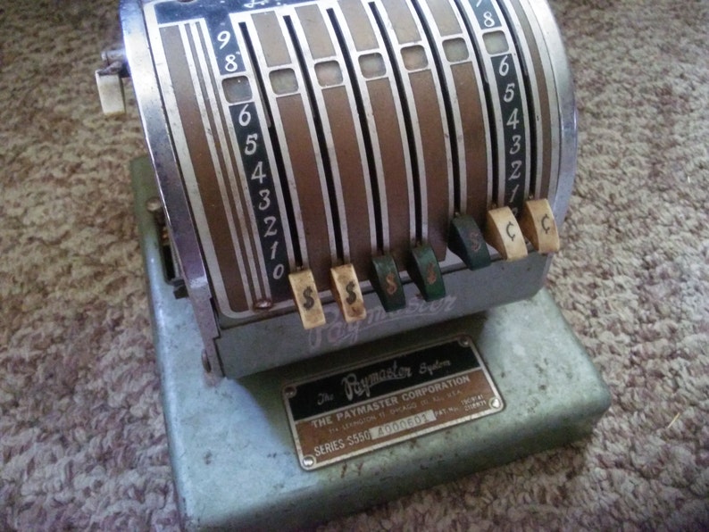 Vintage Paymaster Check Register or Check Writing Machine by | Etsy