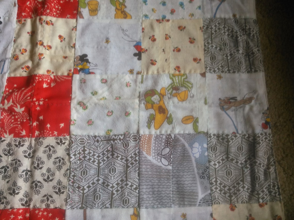 Vintage Child's Patchwork Quilt - Children's Quilt - Quilt - Vintage ...