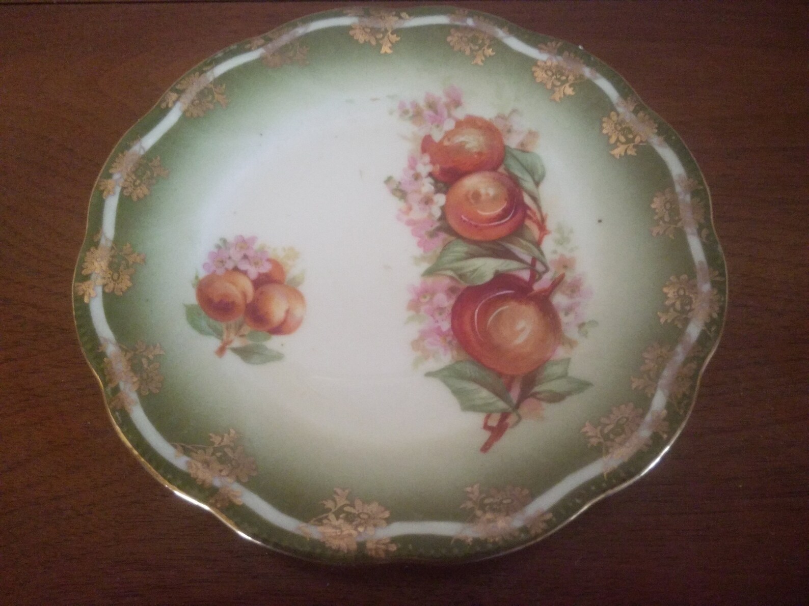 Beautiful Vintage Hand Painted Plate Peach Pattern Plate | Etsy