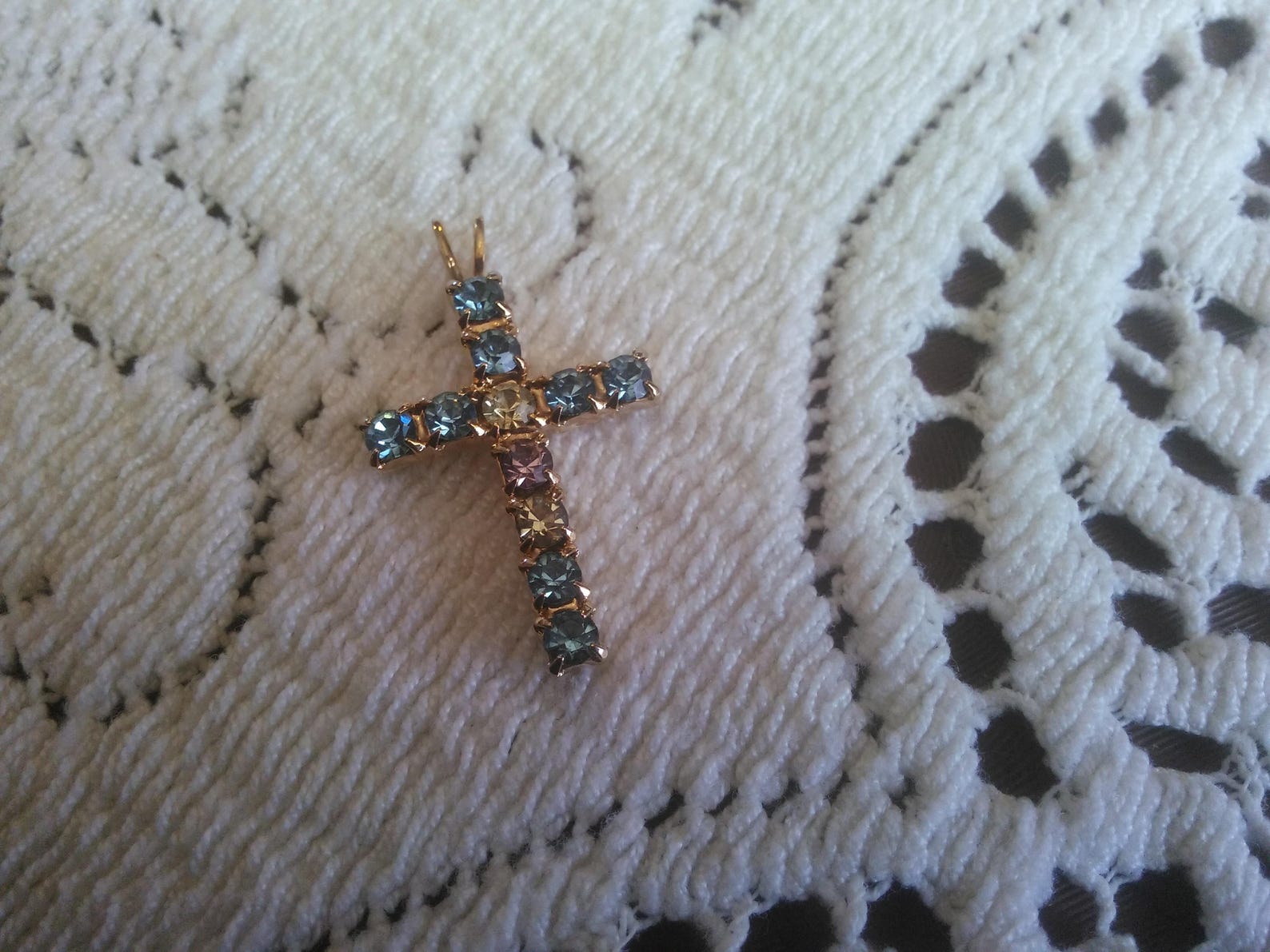 Beautiful Vintage Rhinestone Cross Necklace Without Chain - Etsy