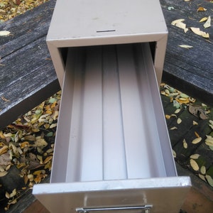 Vintage Card Catalog Cabinet Industrial Storage - Metal Card File ...