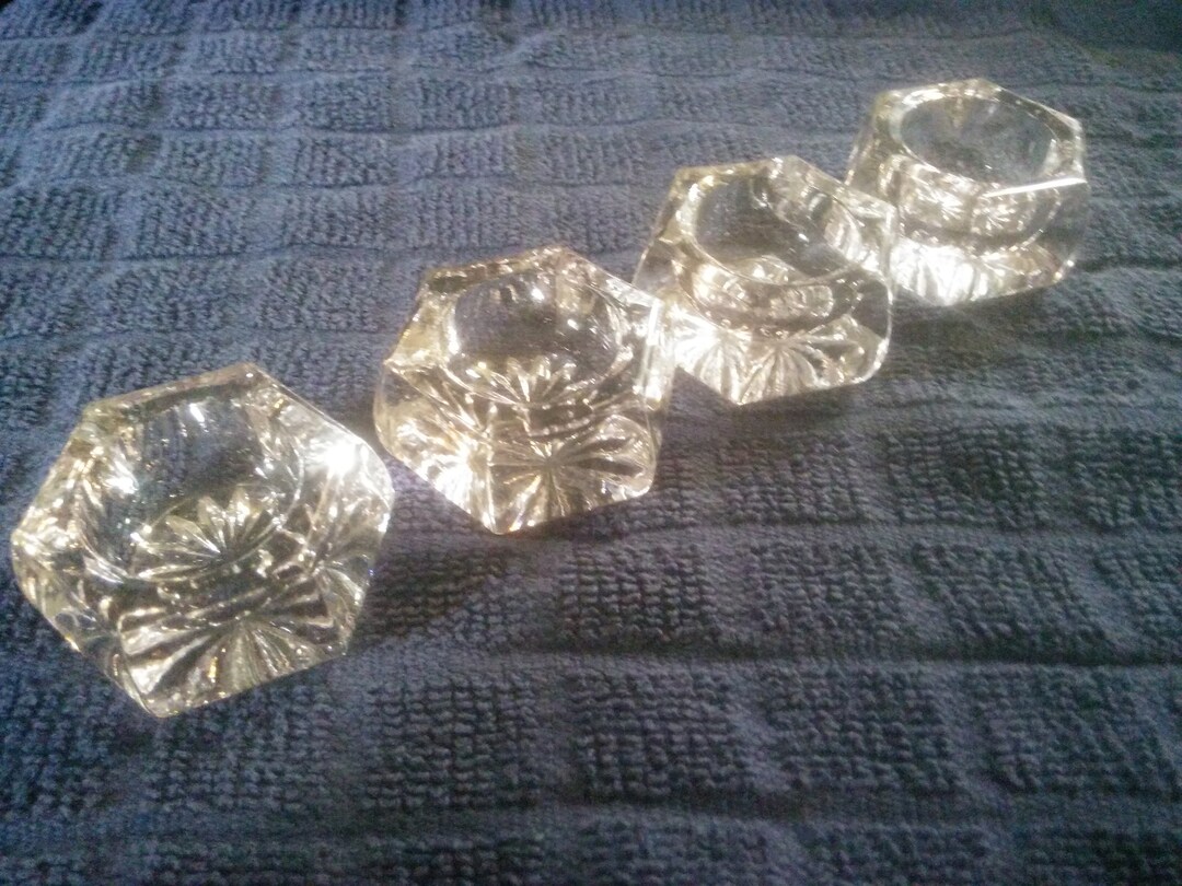 Vintage Set of Four Salt Cellars - Glass Salt Cellars - Salts - Salt ...