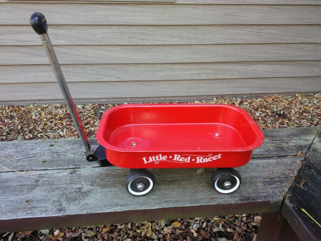 Vintage Little Red Racer Wagon - Small Red Wagon - Like Radio Flyer ...