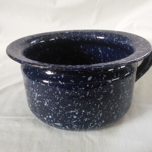 Vintage Enamelware Chamber Pot - Vintage Enamelware - Blue Enamelware ...