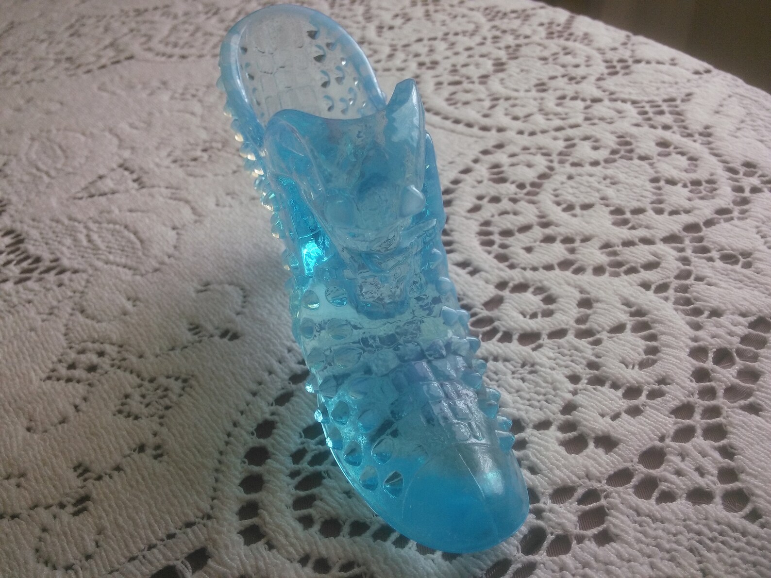 Vintage Fenton Blue Opalescent Shoe Fenton Shoe Opelescent - Etsy